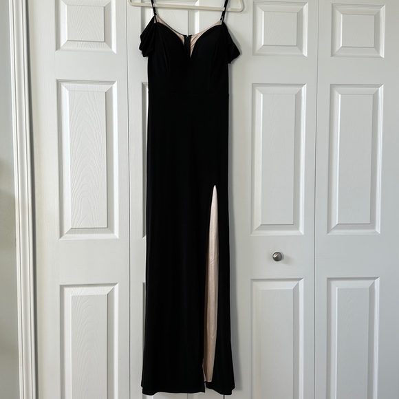 City Studio | Dresses | Elegant Black Prom Dress With High Slid | Poshmark